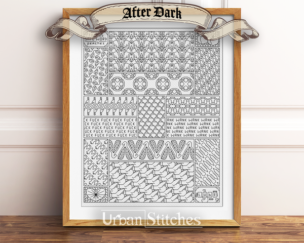After Dark Blackwork Sampler – Urban Stitches