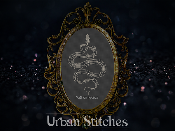Royal Python Skeleton Snake Faux Taxidermy Blackwork – Urban Stitches